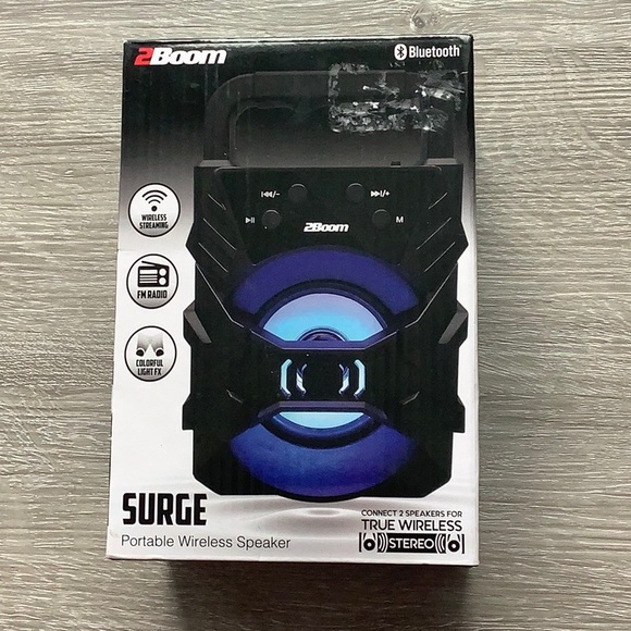 2 boom | Portable Audio & Video | Surge 2boom Black Portable Wireless ...